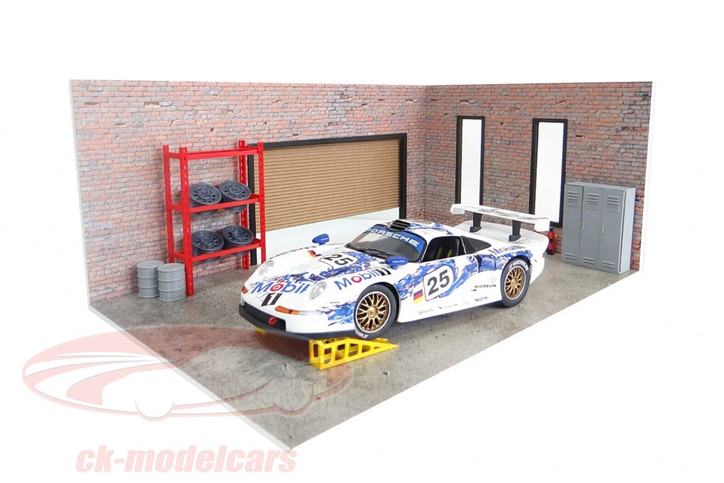 Dioramatoys 1:18 Diorama-Kit brick Garages set for Models in the scale DTP1861 model car DTP1861