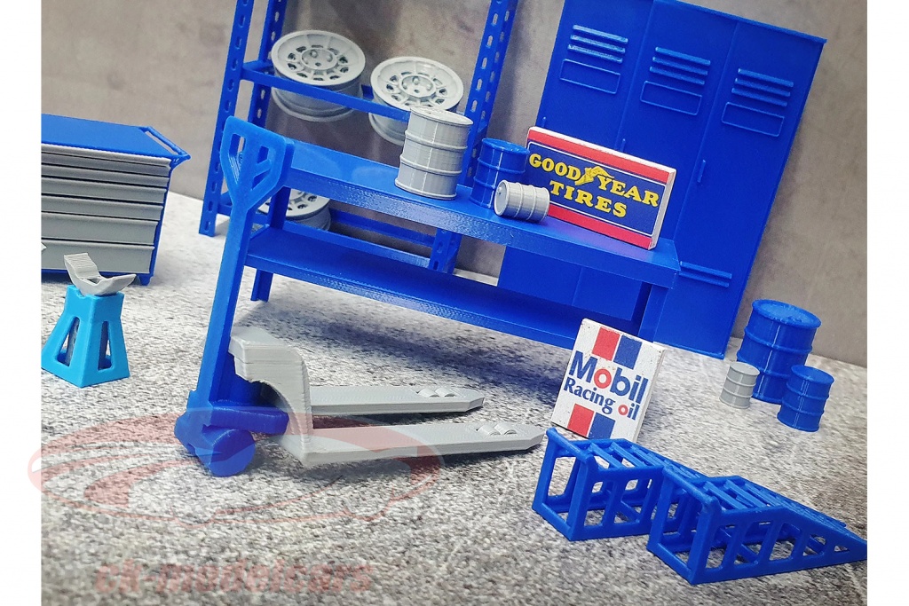 Dioramatoys 1:18 Garage Kit (Big) blue DT30048 (blau) model car DT30048 ...
