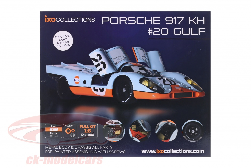 Ixo 1:8 Porsche 917K Gulf #20 24h LeMans 1970 Kit 520010113 model car ...