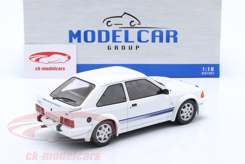 ModelCarGroup 1:18 Ford Escort MK III RS Turbo year 1985 white MCG18419 ...