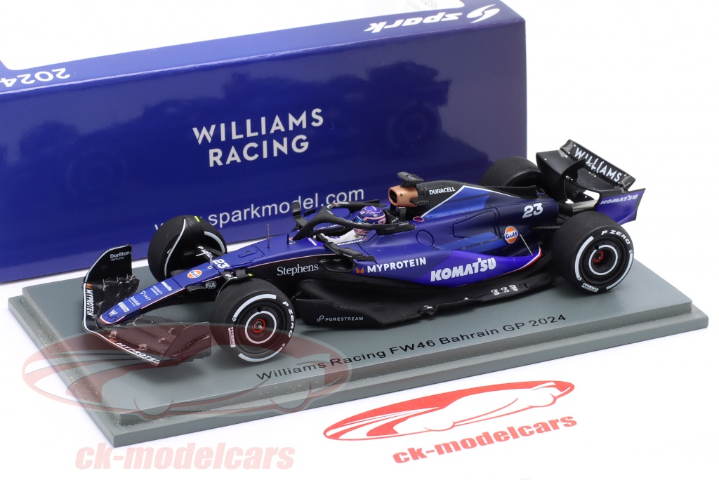 Spark 1:43 Alex Albon Williams FW46 #23 Bahrain GP Formula 1 2024 S9526 ...