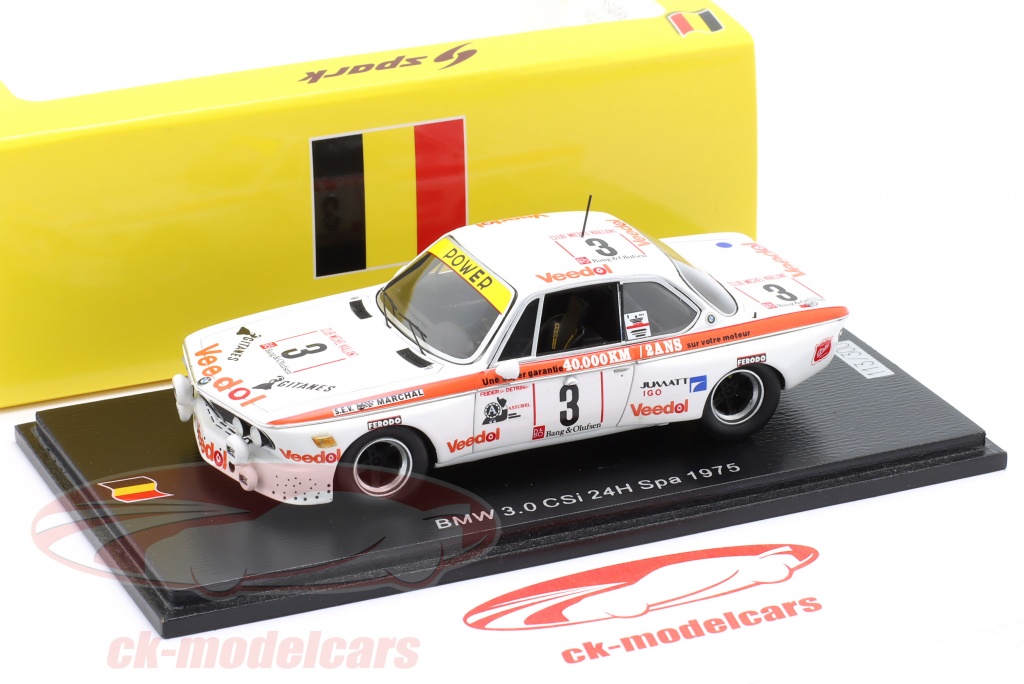 Spark 1:43 BMW 3.0 CSi #3 24h Spa 1975 Feider, Detrin SB640 Modellauto SB640 9580006726407