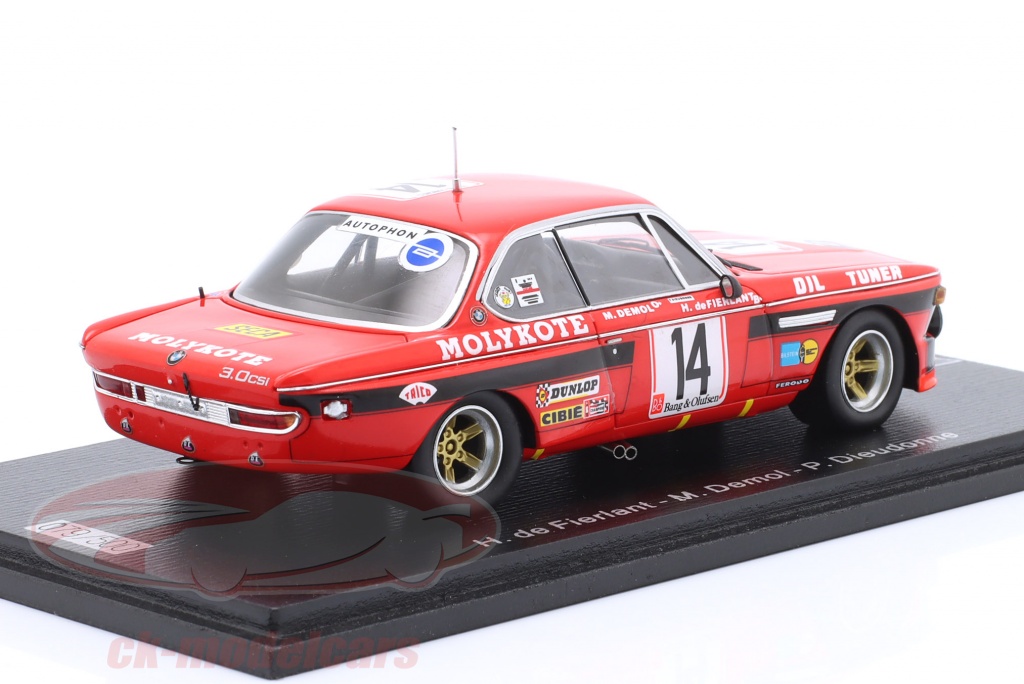 Spark 1:43 BMW 3.0 CSi #14 10ème 24h Spa 1974 de Fierlant, Demol ...