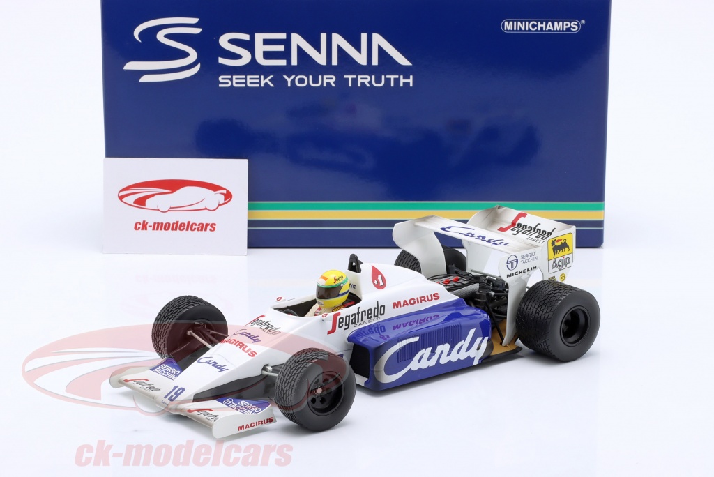 Minichamps 1:18 A. Senna Toleman TG184 Dirty Version #19 2nd Monaco GP ...