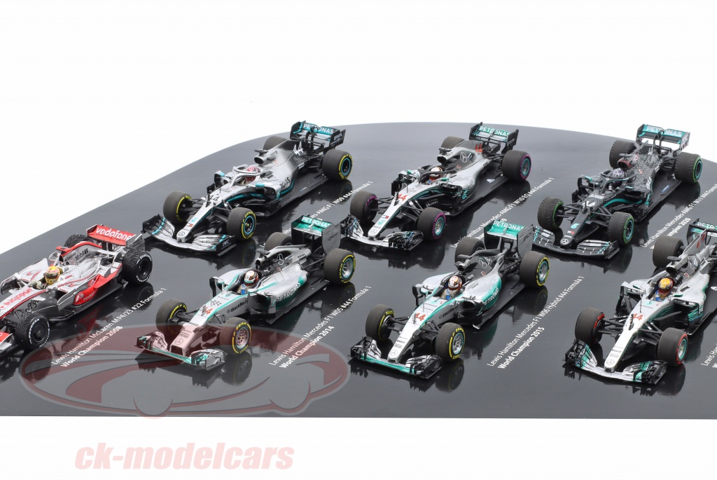 Minichamps 1:43 7-Car Set Lewis Hamilton 7次 公式 1 世界冠军 413082044 模型 汽车 ...