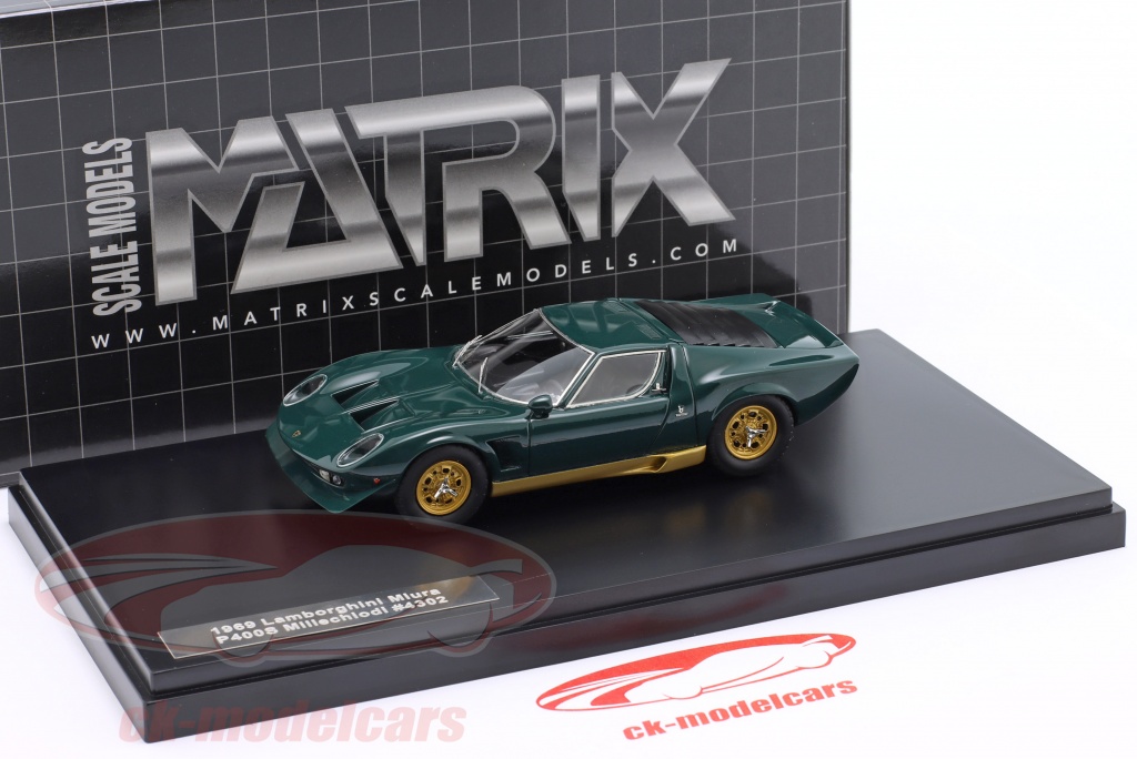 Matrix 1:43 Lamborghini Miura P400S Millechiodi 建設年 1969 緑 メタリックな ...