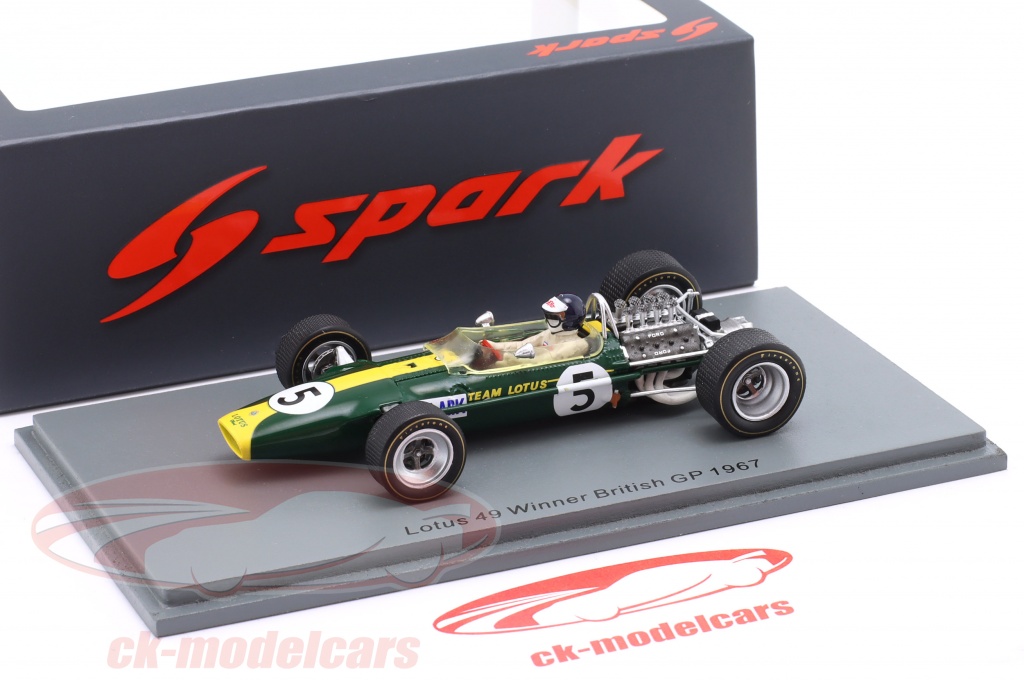 Spark 1:43 Jim Clark Lotus 49 #5 Winner British GP Formula 1 1967 S6362 model car S6362 ...