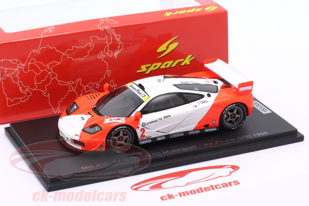 Spark 1:43 McLaren F1 GTR #2 3rd 4h Zhuhai 1996 Bellm, Weaver, Lehto SA262 model car SA262 ...