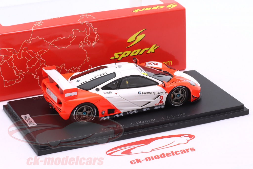 Spark 1:43 McLaren F1 GTR #2 3ème 4h Zhuhai 1996 Bellm, Weaver, Lehto SA262 modèle voiture SA262 ...