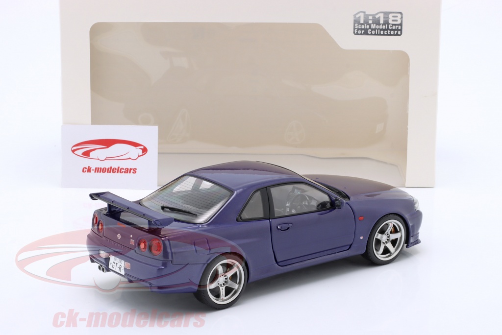 Solido 1:18 Nissan Skyline GT-R (R34) year 1999 violet S1804303 model ...