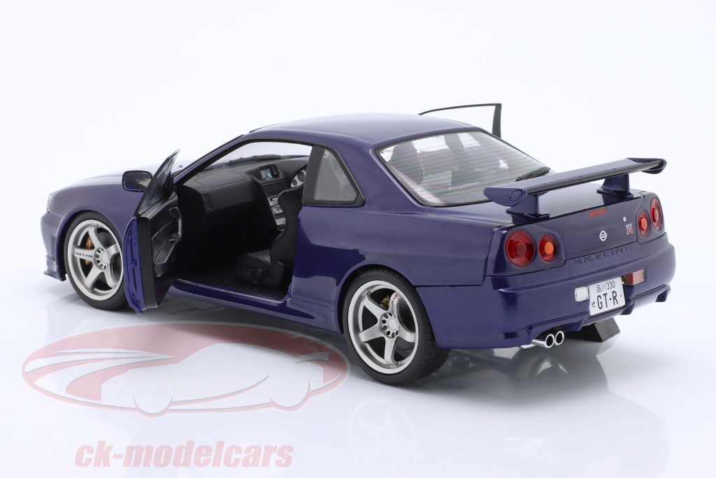 Solido 1:18 Nissan Skyline GT-R (R34) year 1999 violet S1804303 model ...