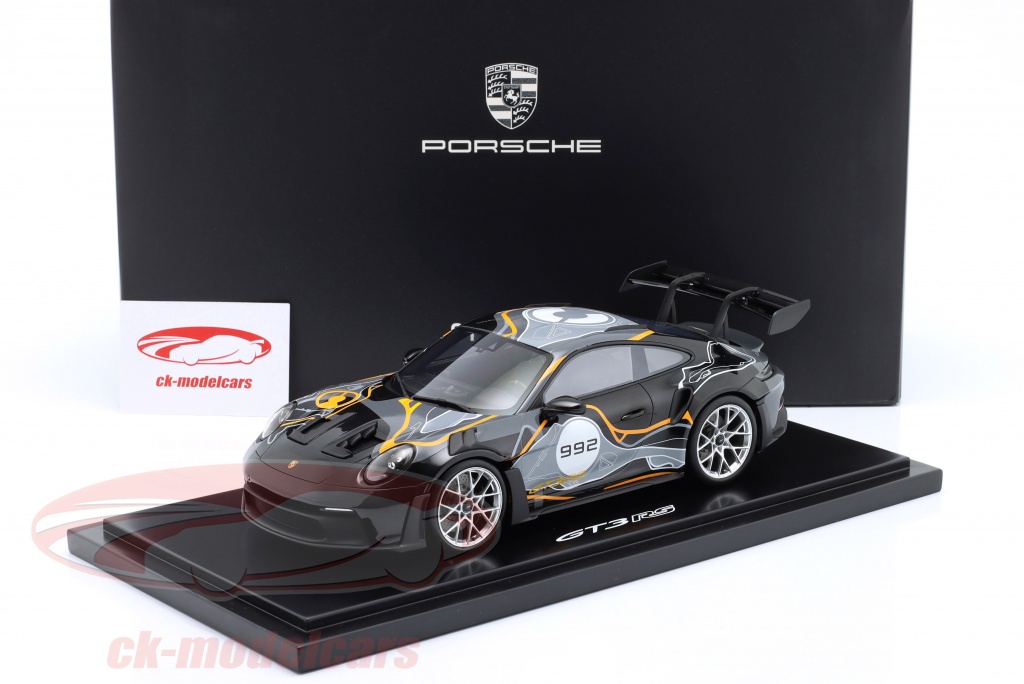 Spark 1:18 Porsche 911 (992) GT3 RS Weissach Test Track black / grey ...