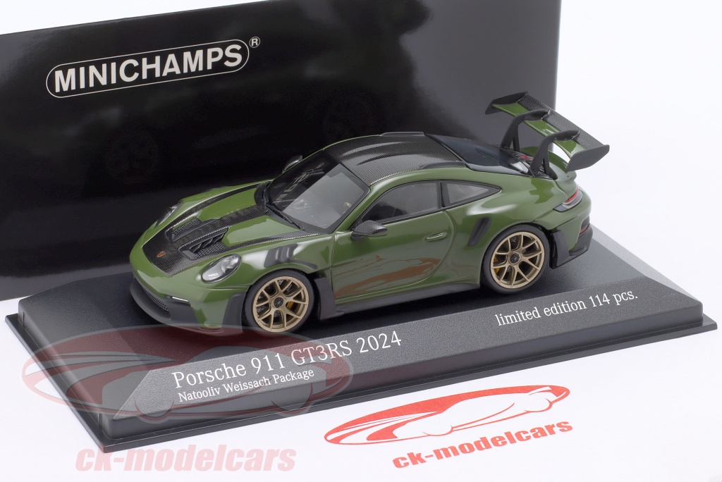 Minichamps 1:43 Porsche 911 (992) GT3 RS Weissach package year 2024 natooliv green 413062118 ...