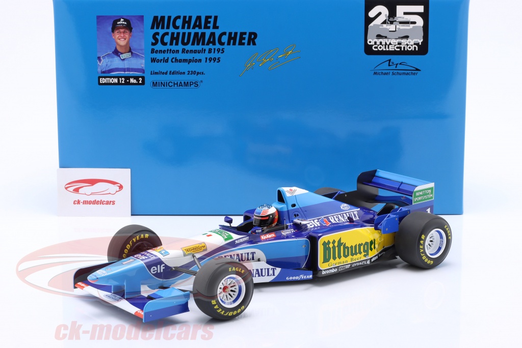 Minichamps 1:12 M. Schumacher Benetton B195 #1 formule 1 Wereldkampioen 1995 517951201 model ...