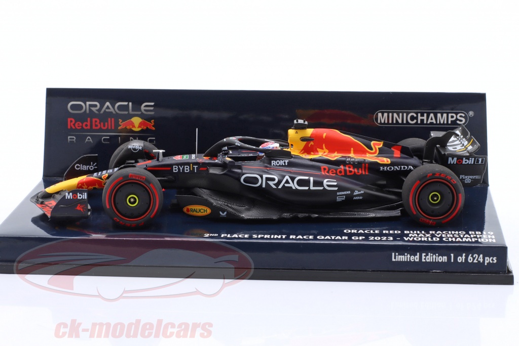 Minichamps 1:43 M. Verstappen Red Bull RB19 #1 Sprint race Qatar GP Formula 1 World Champion ...