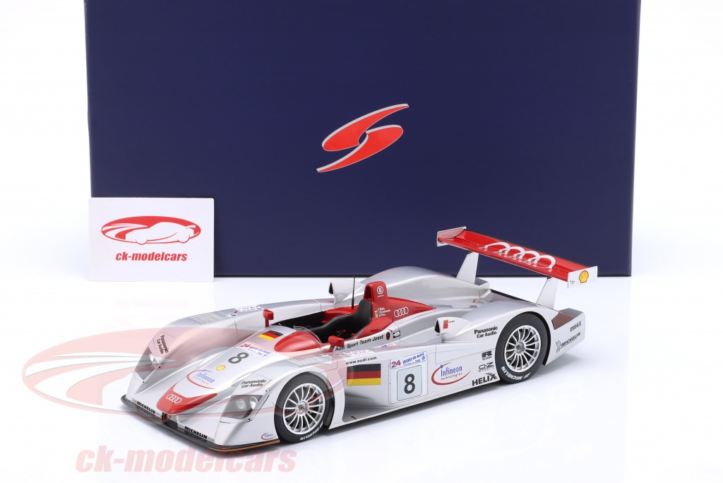 Spark 1:18 Audi R8 #8 gagnant 24h LeMans 2000 Kristensen, Pirro, Biela ...