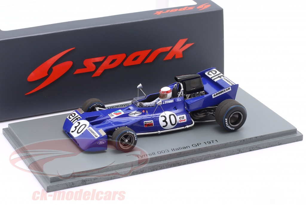 Spark 1:43 Jackie Stewart Tyrrell 003 #30 Italian GP Formel 1 1971 ...
