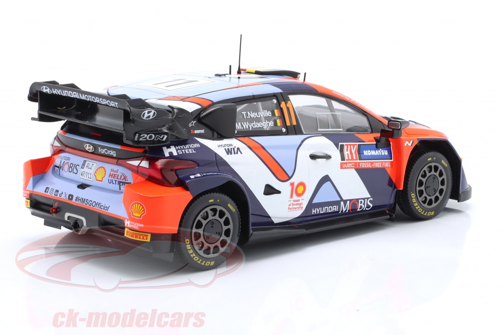 Ixo 1:18 Hyundai i20 N Rally1 Hybrid #11 第四名 Rallye 瑞典 2024 Neuville ...