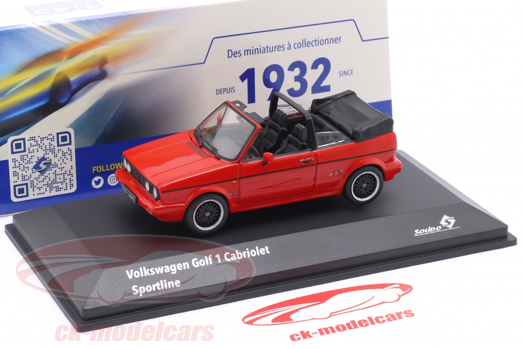 Solido 1:43 Volkswagen VW Golf I Cabriolet Sportline Baujahr 1992 rot ...