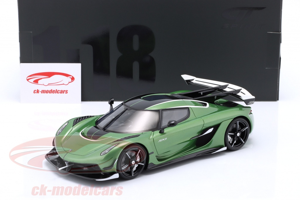 GT-SPIRIT 1:18 Koenigsegg Jesko year 2024 green metallic / white GT927 ...