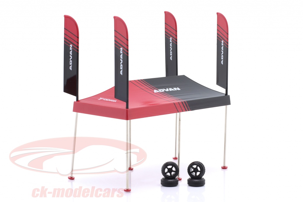Paddock service tent Advan black / red 1:64 TrueScale AC20 AC20 ...