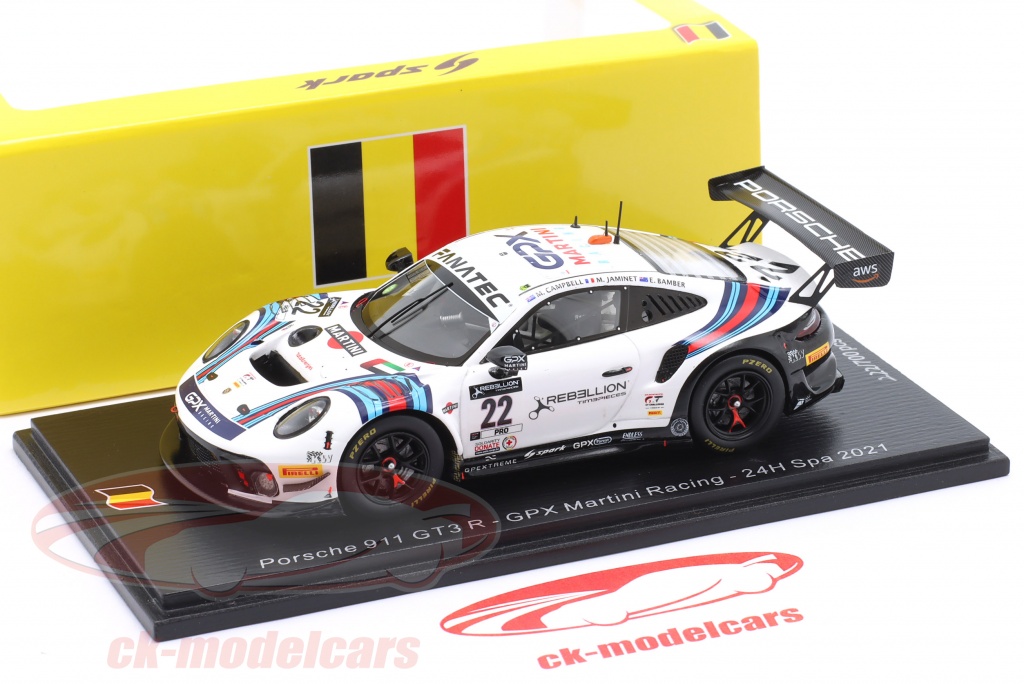 Spark 1:43 Porsche 911 GT3 R #22 24h Spa 2021 Bamber, Campbell, Jaminet SB468 modelo coche SB468 ...