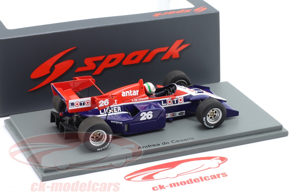 Spark 1:43 Andrea de Cesaris Ligier JS23B #26 7ème Europe GP formule 1 ...