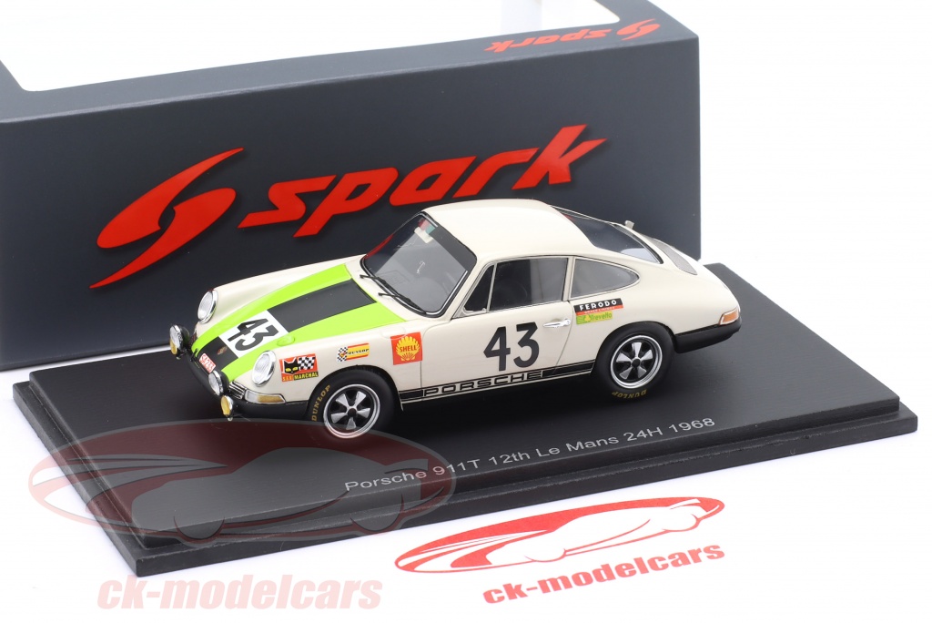 Spark 1:43 Porsche 911T #43 12º 24h LeMans 1968 Gaban, Vanderschrick S9738 modelo carro S9738 ...