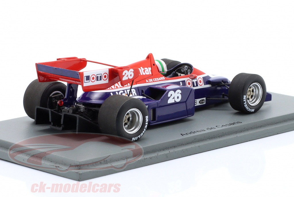 Spark 1:43 Andrea de Cesaris Ligier JS23B #26 7ème Europe GP formule 1 ...