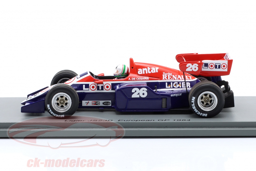 Spark 1:43 Andrea de Cesaris Ligier JS23B #26 7ème Europe GP formule 1 ...