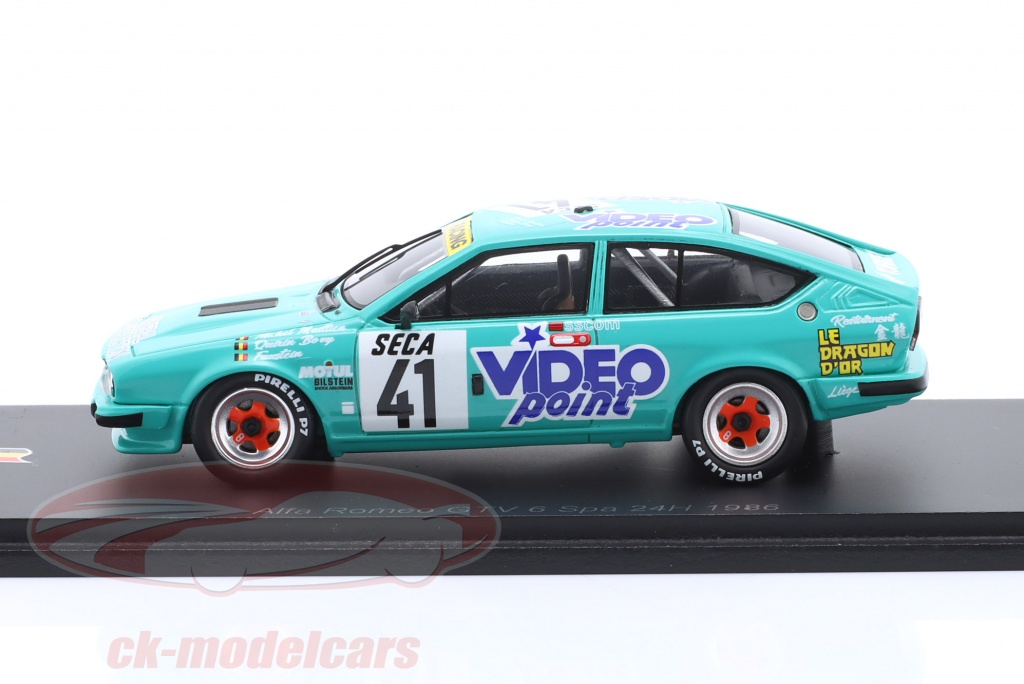 Spark 1:43 Alfa Romeo Alfetta GTV/6 #41 9th 24h Spa 1986 Maillien, Bovy ...