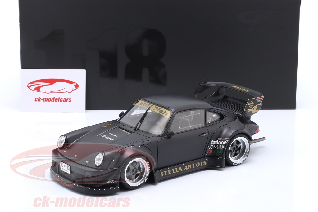 GT-SPIRIT 1:18 Porsche 911 (964) RWB Rauh-Welt Bodykit Stella Artois 2010 black GT918 model car ...