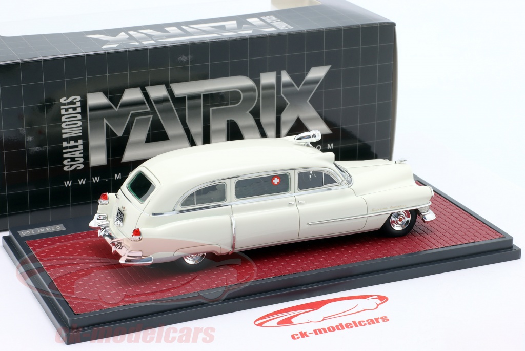 Matrix 1:43 Cadillac Superior Ambulance year 1951 white MX20301-462 ...