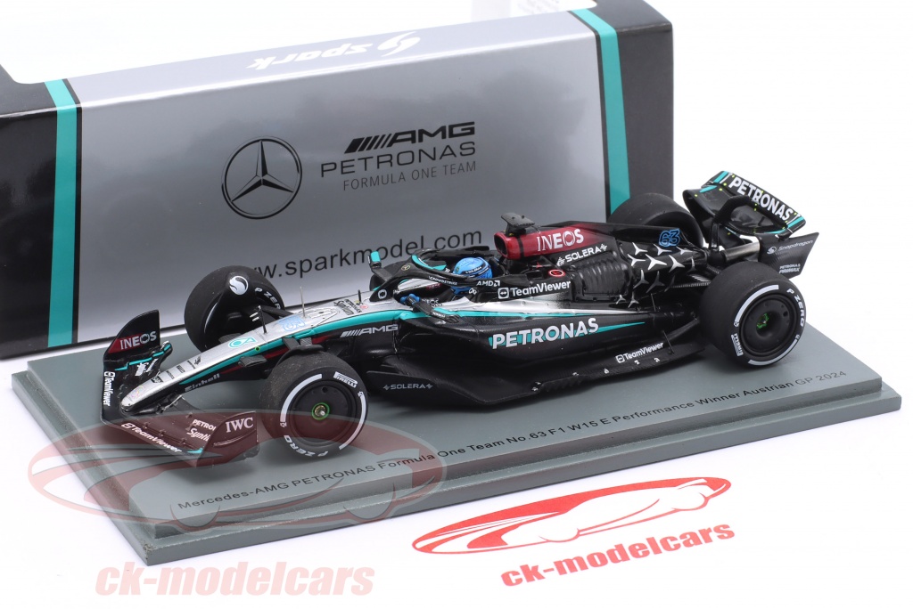 Spark 1:43 G. Russell Mercedes-AMG F1 W15 #63 Winner Austrian GP ...