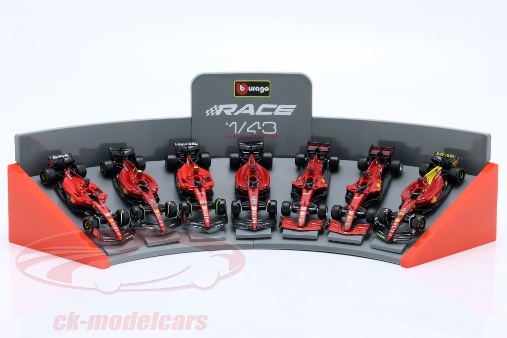 Bburago 1:43 7-Car Set: Ferrari formule 1 avec arène afficher ...