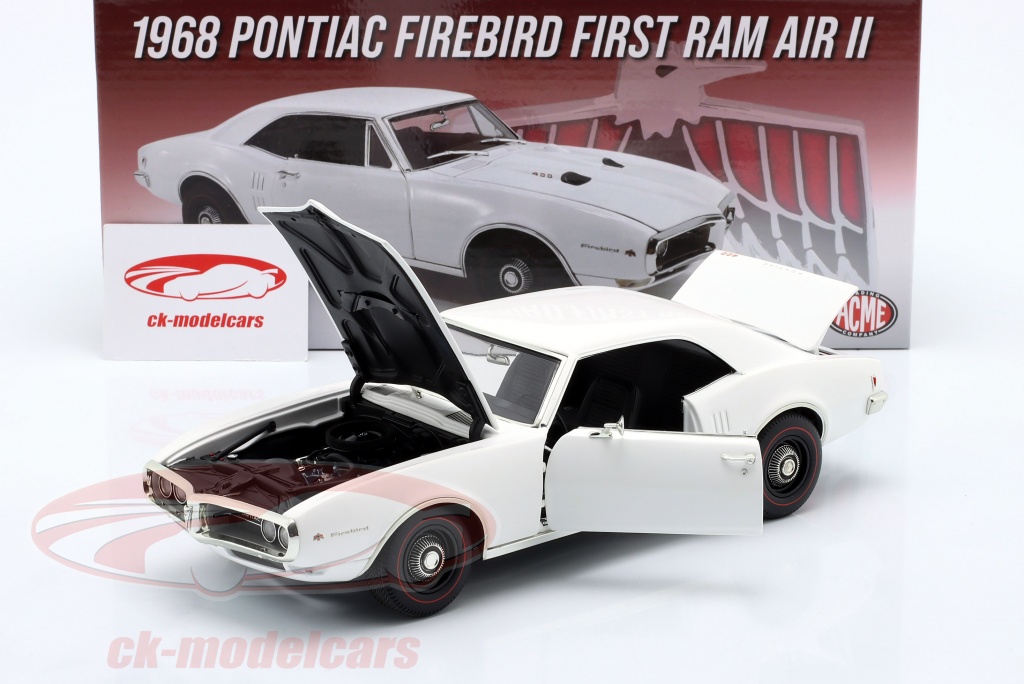GMP 1:18 Pontiac Firebird First Ram Air II Baujahr 1968 weiß A1805220 ...