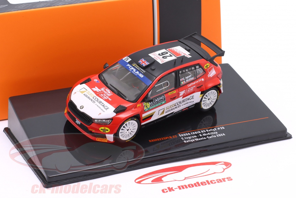Ixo 1:43 Skoda Fabia RS Rally2 #26 Rallye Monte Carlo 2024 Ingram, McKillop RAM922SPLQ22 模型 汽车 ...