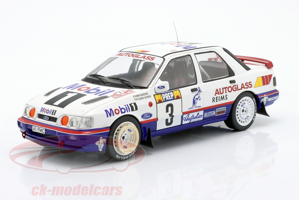 ModelCarGroup 1:18 Ford Sierra RS Cosworth 4x4 #3 8ème Rallye Monte Carlo 1992 Biasion, Siviero ...