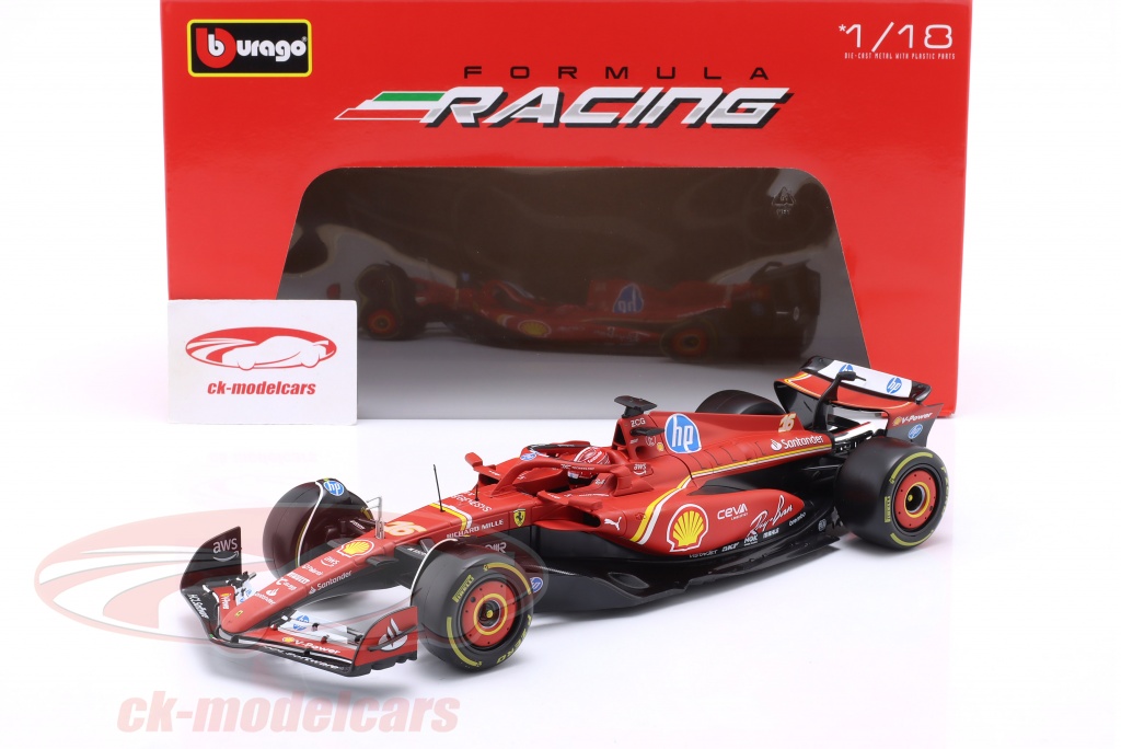 Bburago 1:18 Charles Leclerc Ferrari SF-24 #16 Formula 1 2024 18-16815 #16 model car 18-16815 ...
