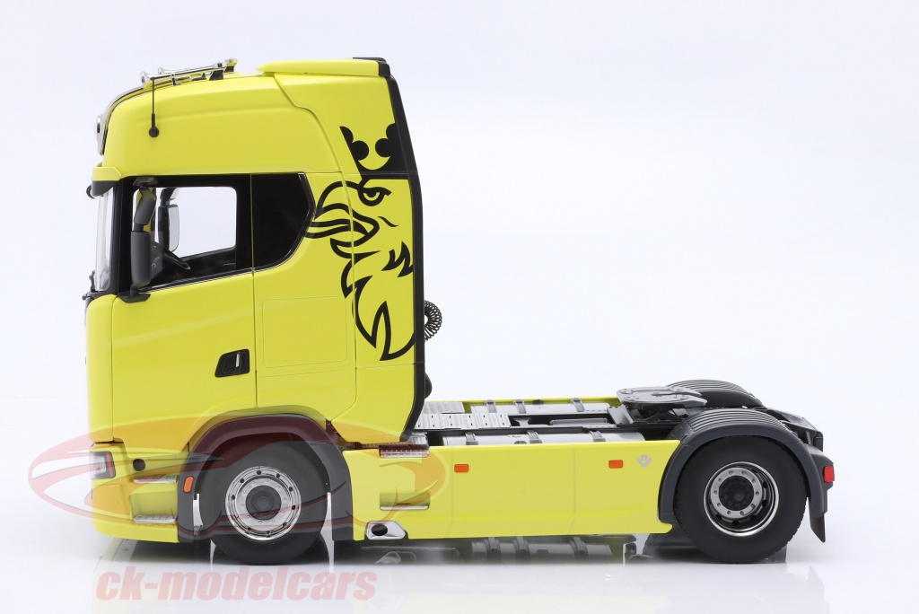 NZG 1:18 Scania V8 730S 4x2 Cabeza tractora amarillo LX101900060 (1019/ ...