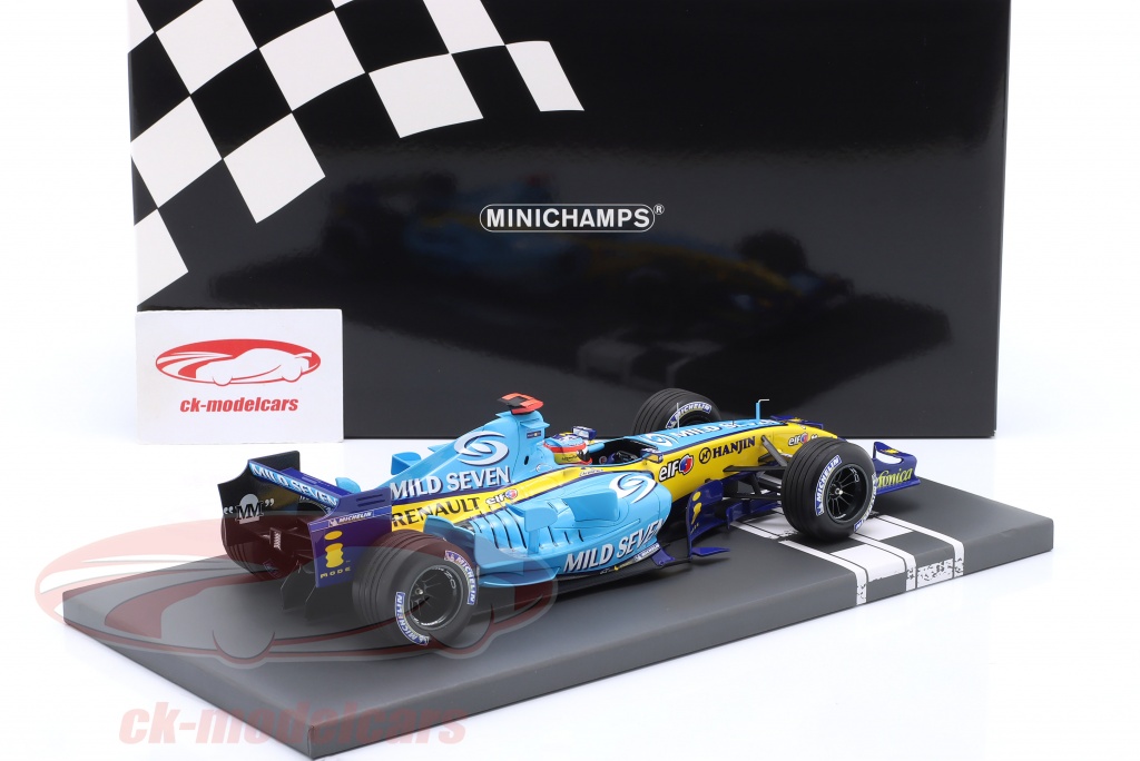 Minichamps 1:18 Fernando Alonso Renault R25 #5 3ème Brésil GP formule 1 Champion du monde 2005 ...