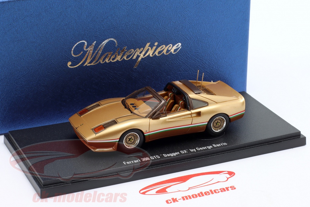 AutoCult 1:43 Ferrari 308 GTS Spider Dagger DX 1978 George Barris gold ...