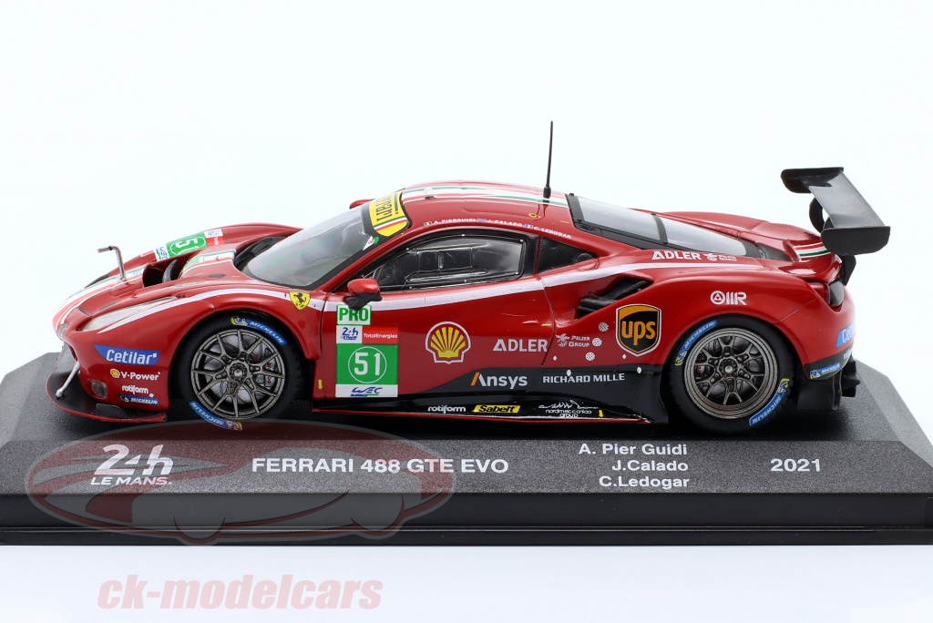 Altaya 1:43 Ferrari 488 GTE #51 勝者 LMGTE Pro 24h LeMans 2021 AF Corse ...