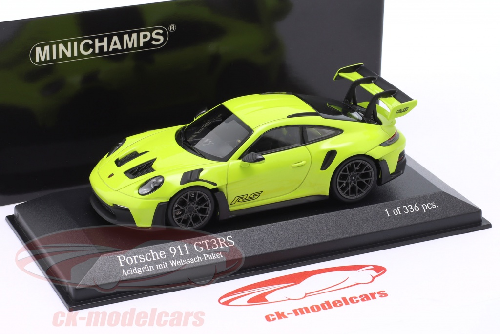Minichamps 1:43 Porsche 911 (992) GT3 RS Weissach Paket year 2023 acid ...