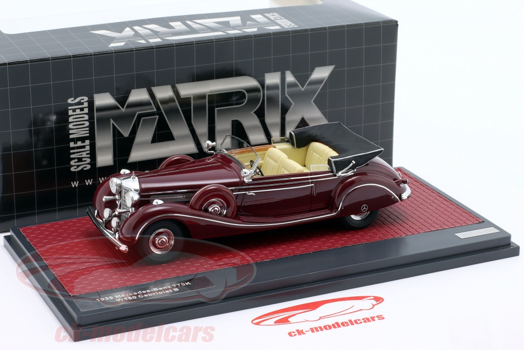Matrix 1:43 Mercedes-Benz 770K (W150) Cabriolet B 1939 rotbraun MX41302 ...