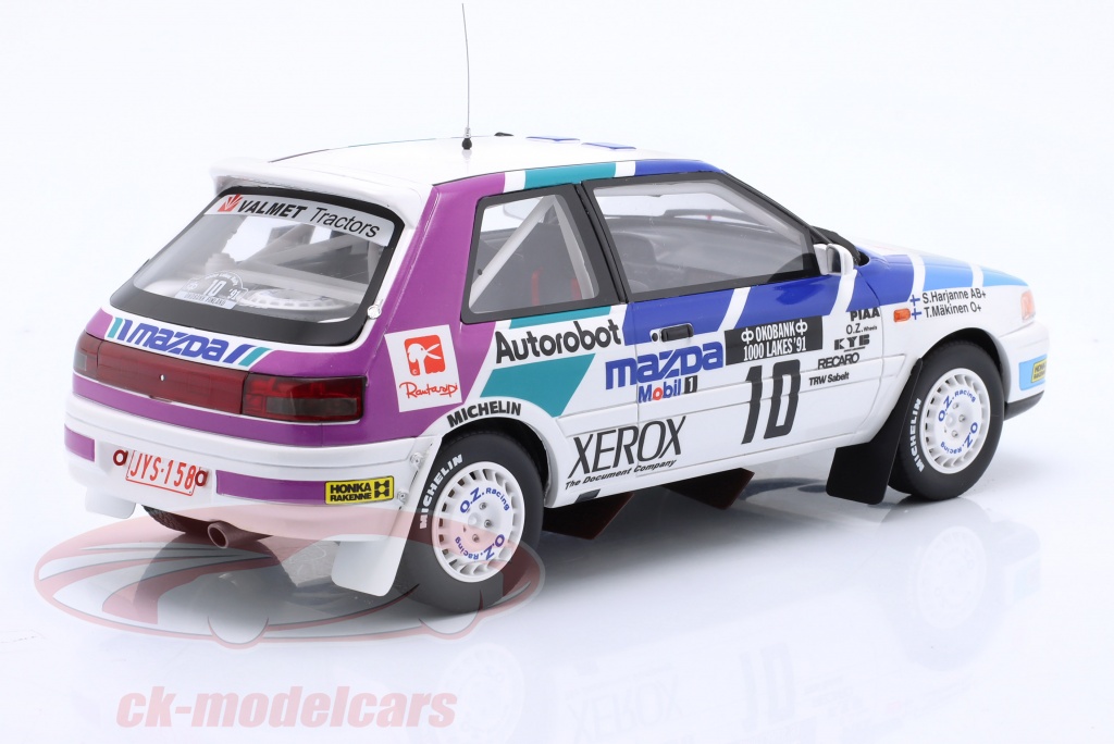 Ottomobile 1:18 Mazda 323 GTX #10 5th Rallye 1000 Lakes 1991 Mäkinen, Harjanne OT1099 model car ...