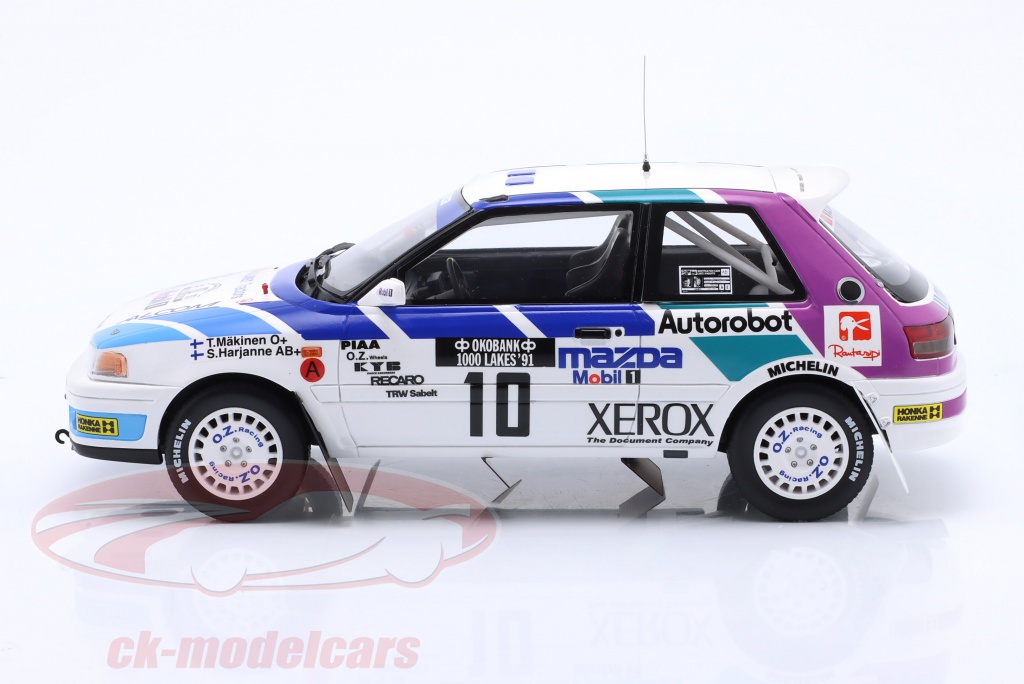 Ottomobile 1:18 Mazda 323 GTX #10 5th Rallye 1000 Lakes 1991 Mäkinen ...