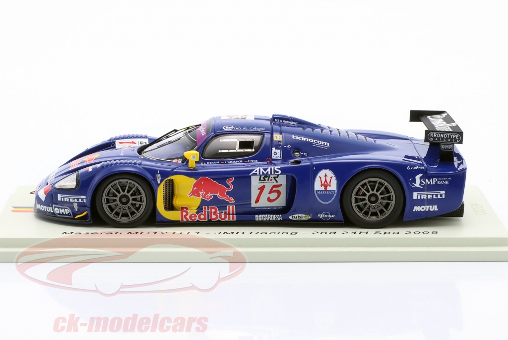 Spark 1:43 Maserati MC12 GT1 #15 2番目 24h Spa 2005 Bertolini, Wendlinger, Peter 100SPA19 モデル 車 ...