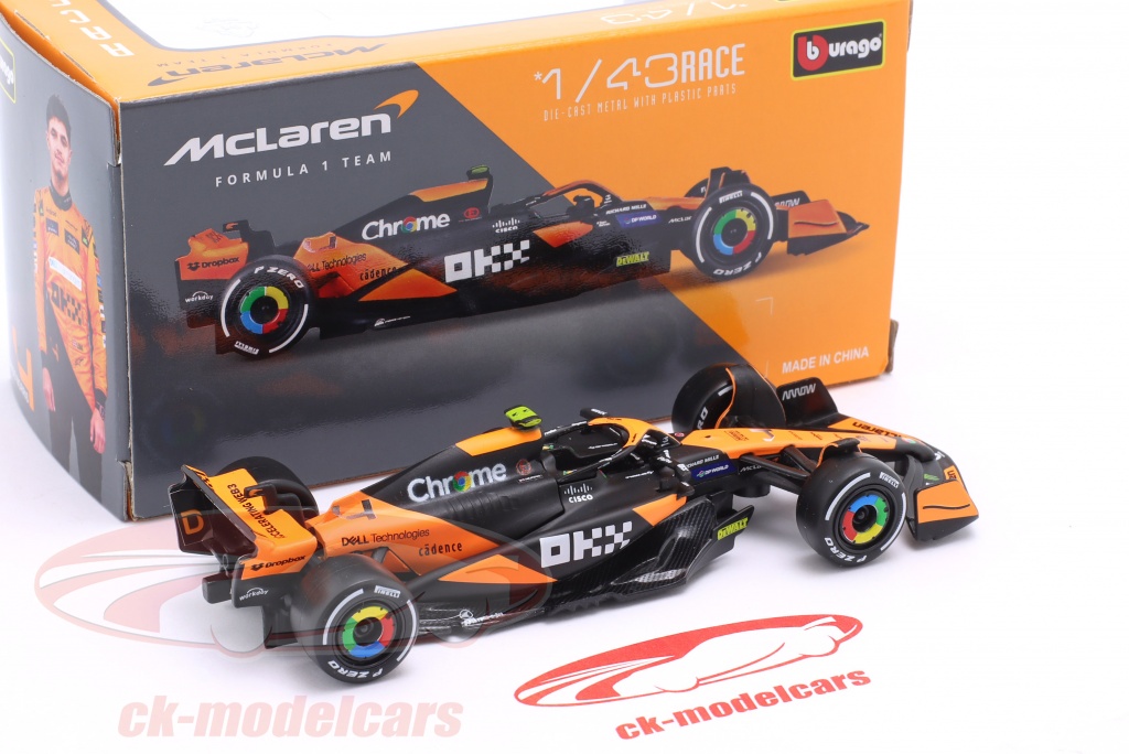 Bburago 1:43 Lando Norris McLaren MCL38 #4 Sieger Miami GP Formel 1 2024 18-38214MIAMI #4 ...