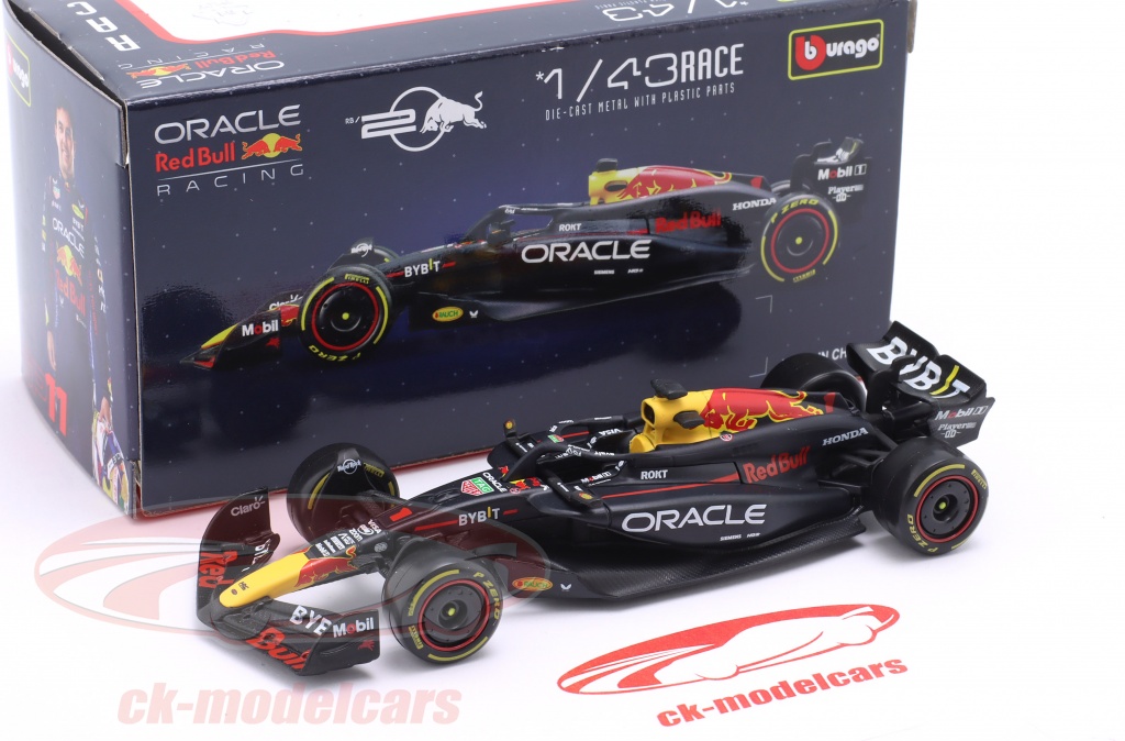 Bburago 1:43 Max Verstappen Red Bull RB20 #1 winnaar Bahrain GP formule 1 wereldkampioen 2024 18 ...